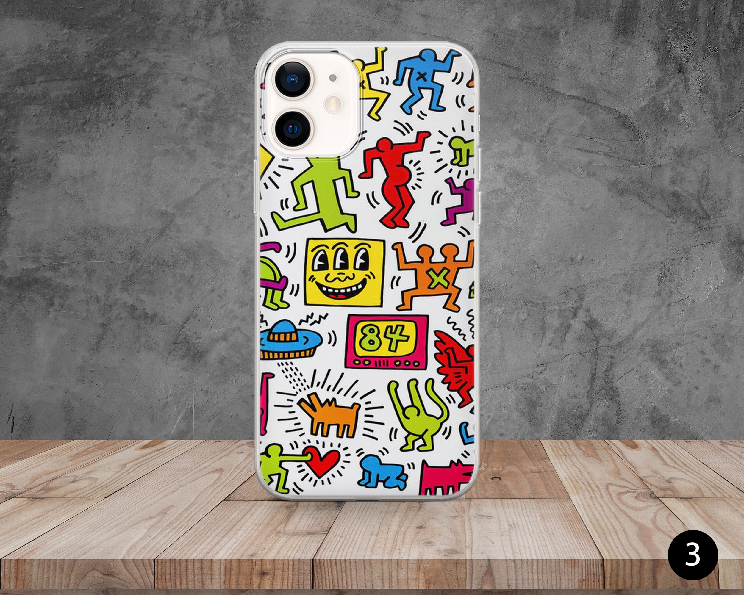 Keith Haring Art Phone Case, Abstract Cover for iPhone 13, Xs, Xr, 11 ...