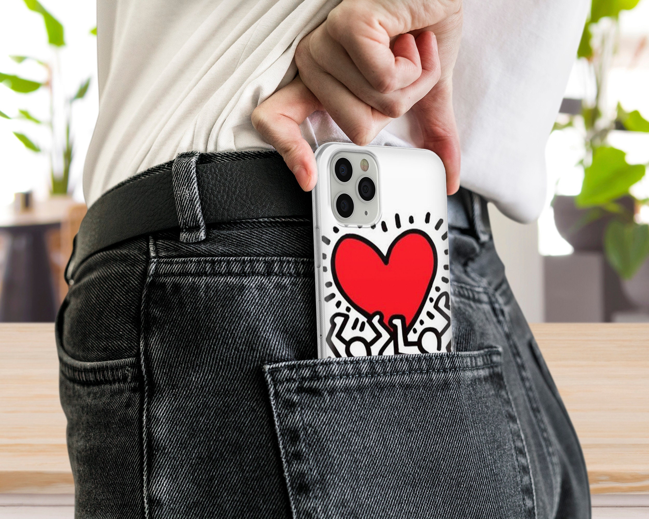 Keith Haring Art Phone Case, Abstract Cover for iPhone 13, Xs, Xr, 11 ...