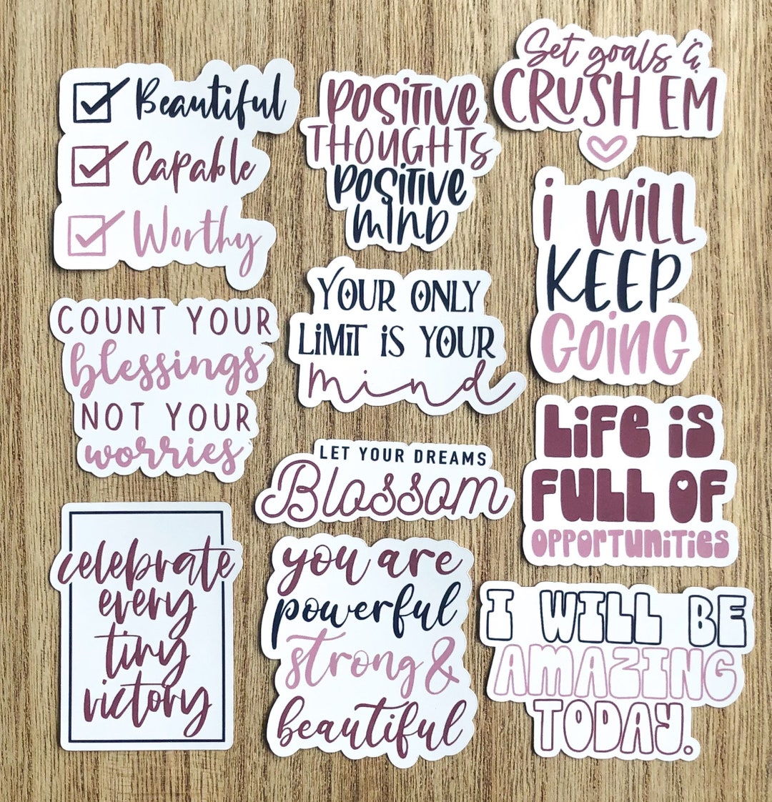 Inspirational Positive Quote Stickers, Encouraging Sticker Pack ...