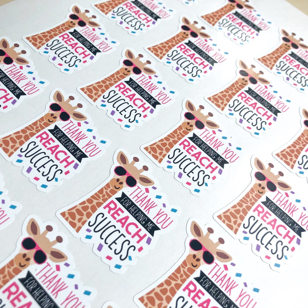 Thank You Giraffe Stickers, Reward Stickers, Cute Funny Pun Stickers ...