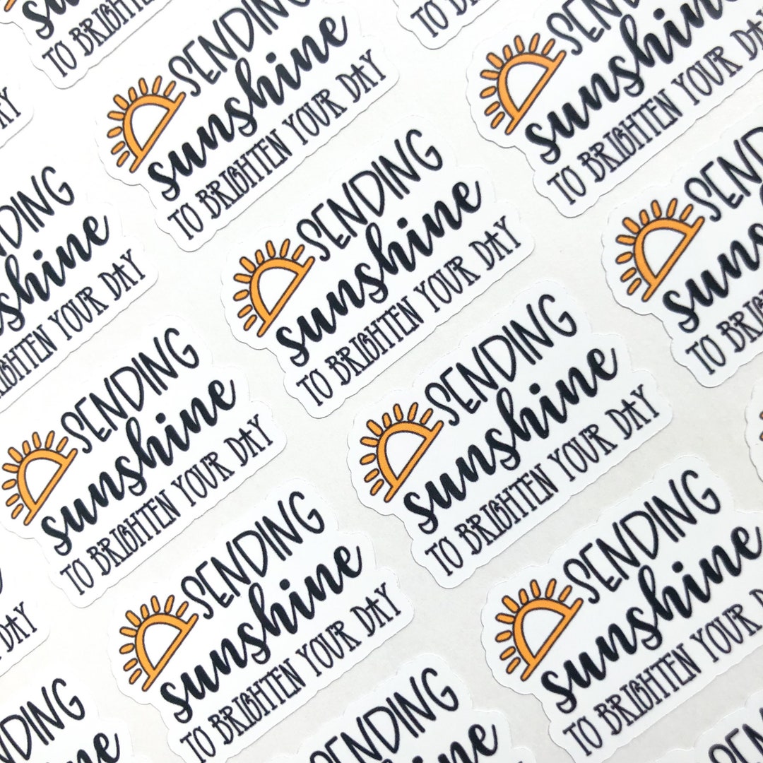 Sending Sunshine Happy Post Stickers X32, Small Business Packaging ...