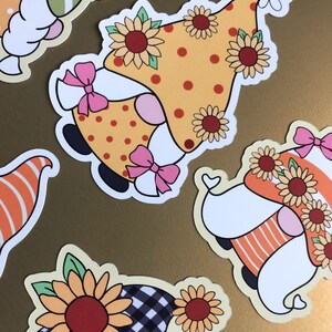 Sunflower Gnome Glossy Sticker Set, Cute Sticker Bundle, Journal ...