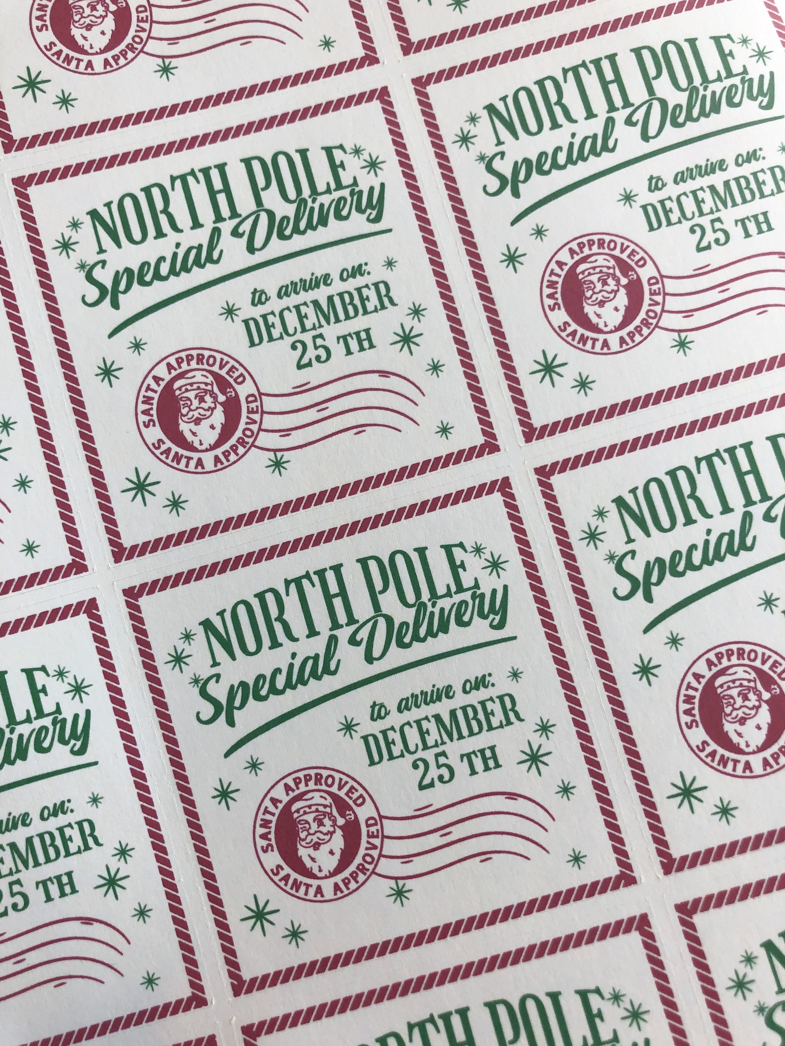 Christmas Wrapping Stickers, Santa Postal Labels, North Pole Special ...