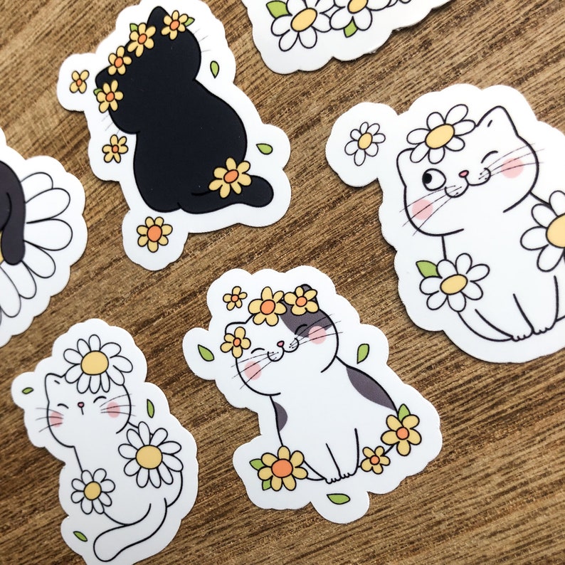 Cute Vinyl Cat Stickers Laptop Stickers Glossy Sticker Pack - Etsy