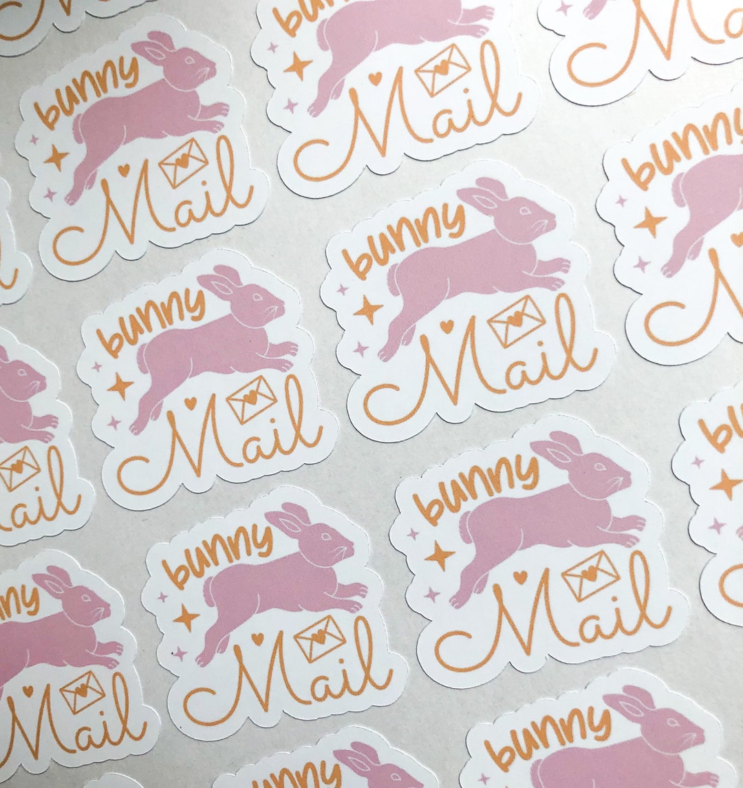 Easter Bunny Mail Stickers, Hoppy Easter, Cute Happy Post, Happy Easter ...