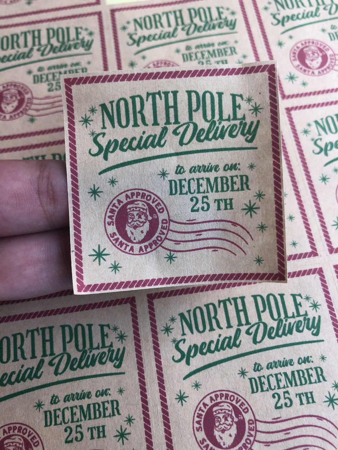 Christmas Wrapping Stickers Santa Postal Labels North Pole - Etsy