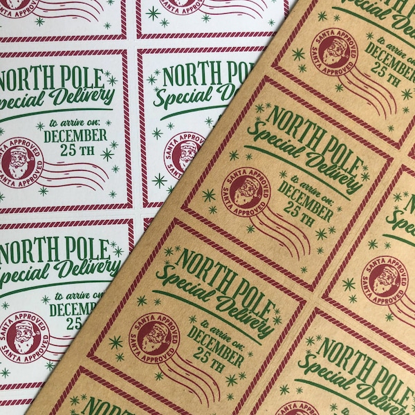 Santa Stickers - Etsy
