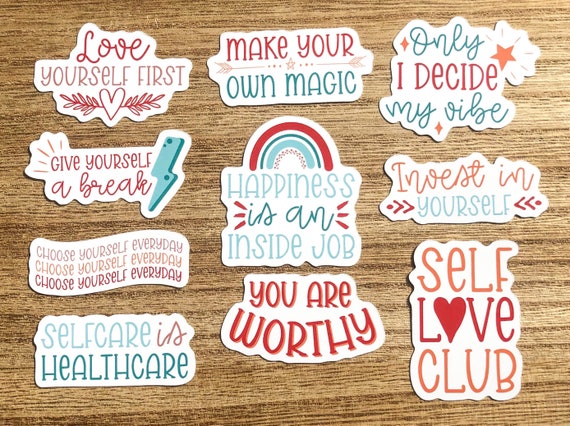 Self Love Sticker Pack Self Care Planner Stickers Journal - Etsy
