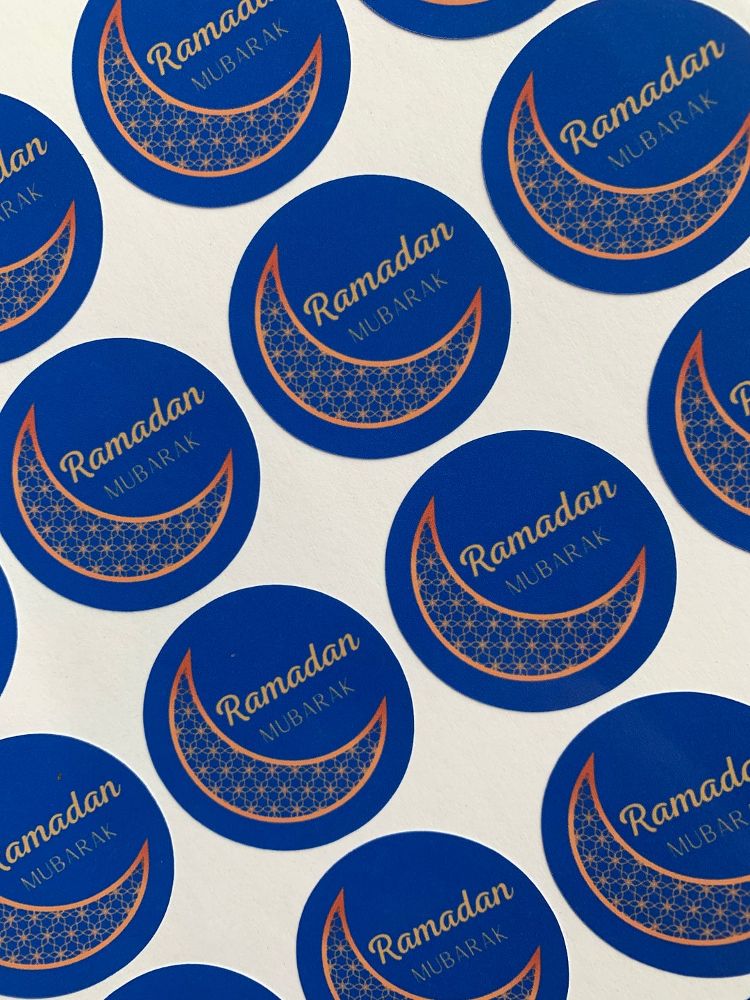 Ramadan Mubarak Stickers, Glossy Round Stickers, Eid Sticker Sheet ...