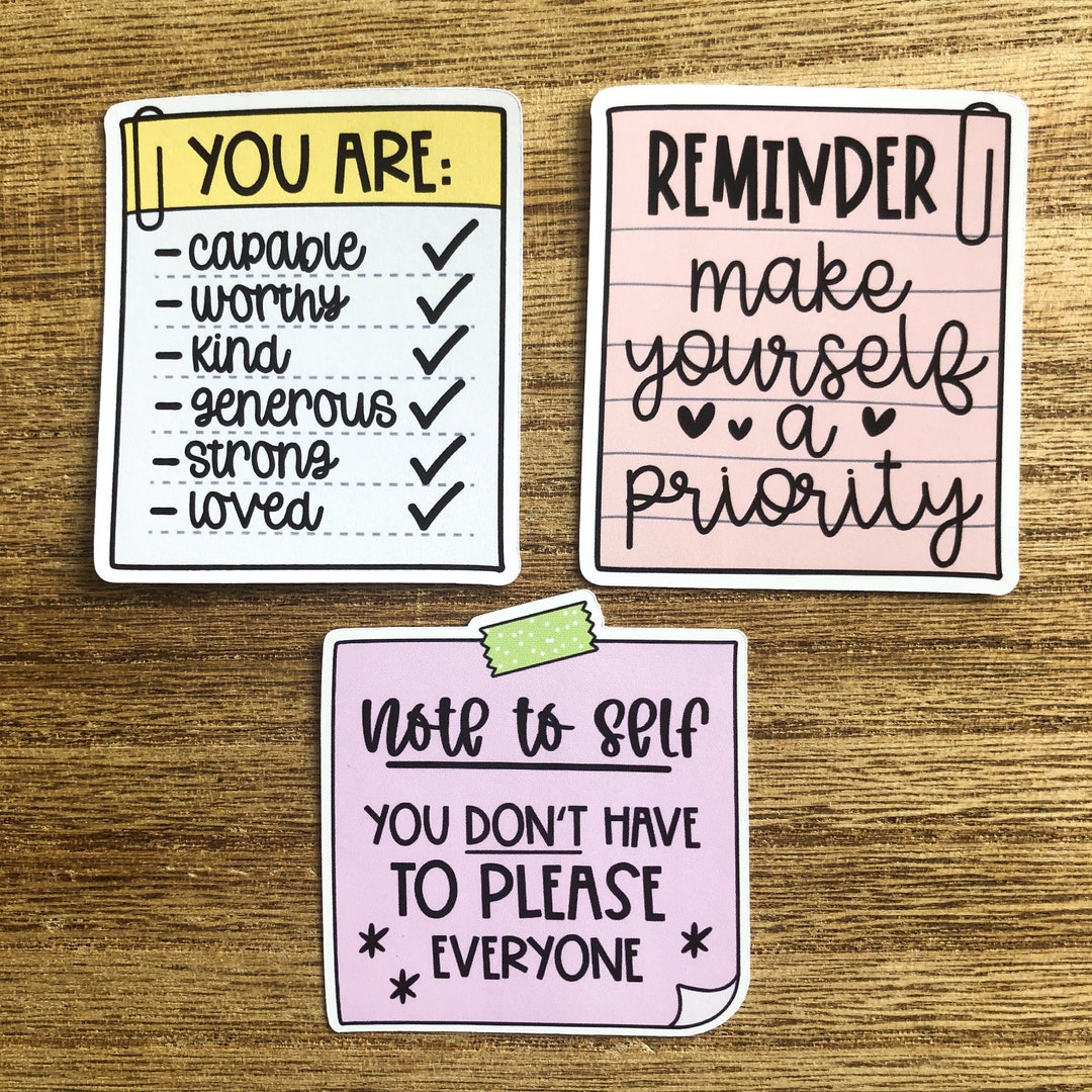 Mental Health Sticker Pack X3, Affirmation Sticker Set, Self Love ...