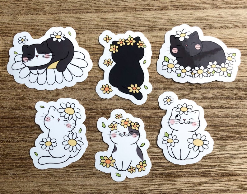 Cute Vinyl Cat Stickers Laptop Stickers Glossy Sticker Pack - Etsy