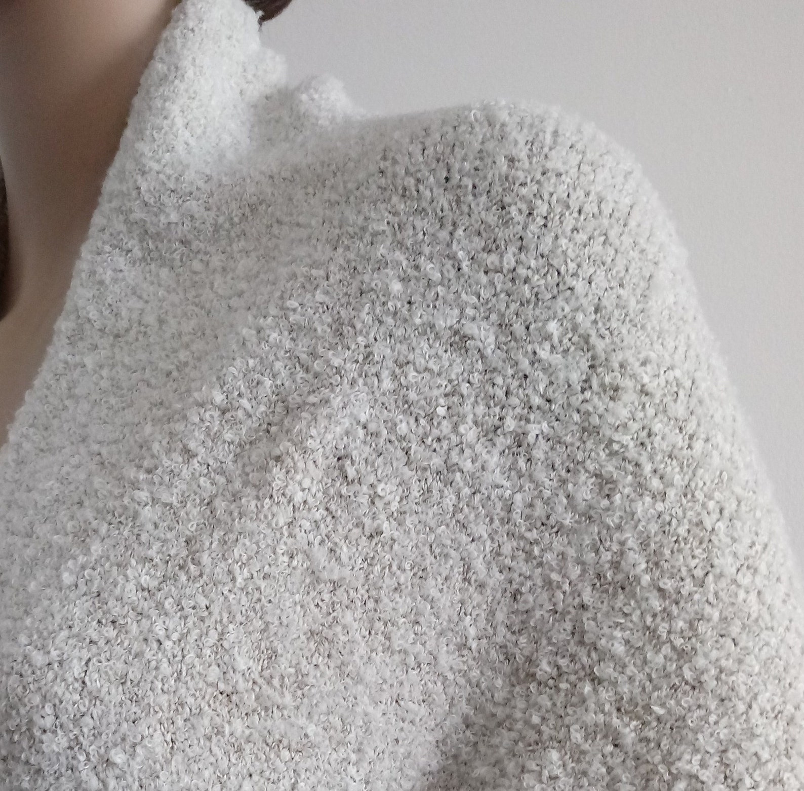 White Batwing Cardigan Jacket With Long Sleeves Cozy Wool Long Loose ...