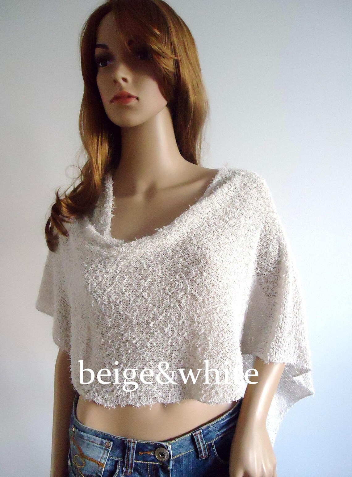 Short Poncho Boho Beach White Black Blue Beige Brown Red - Etsy