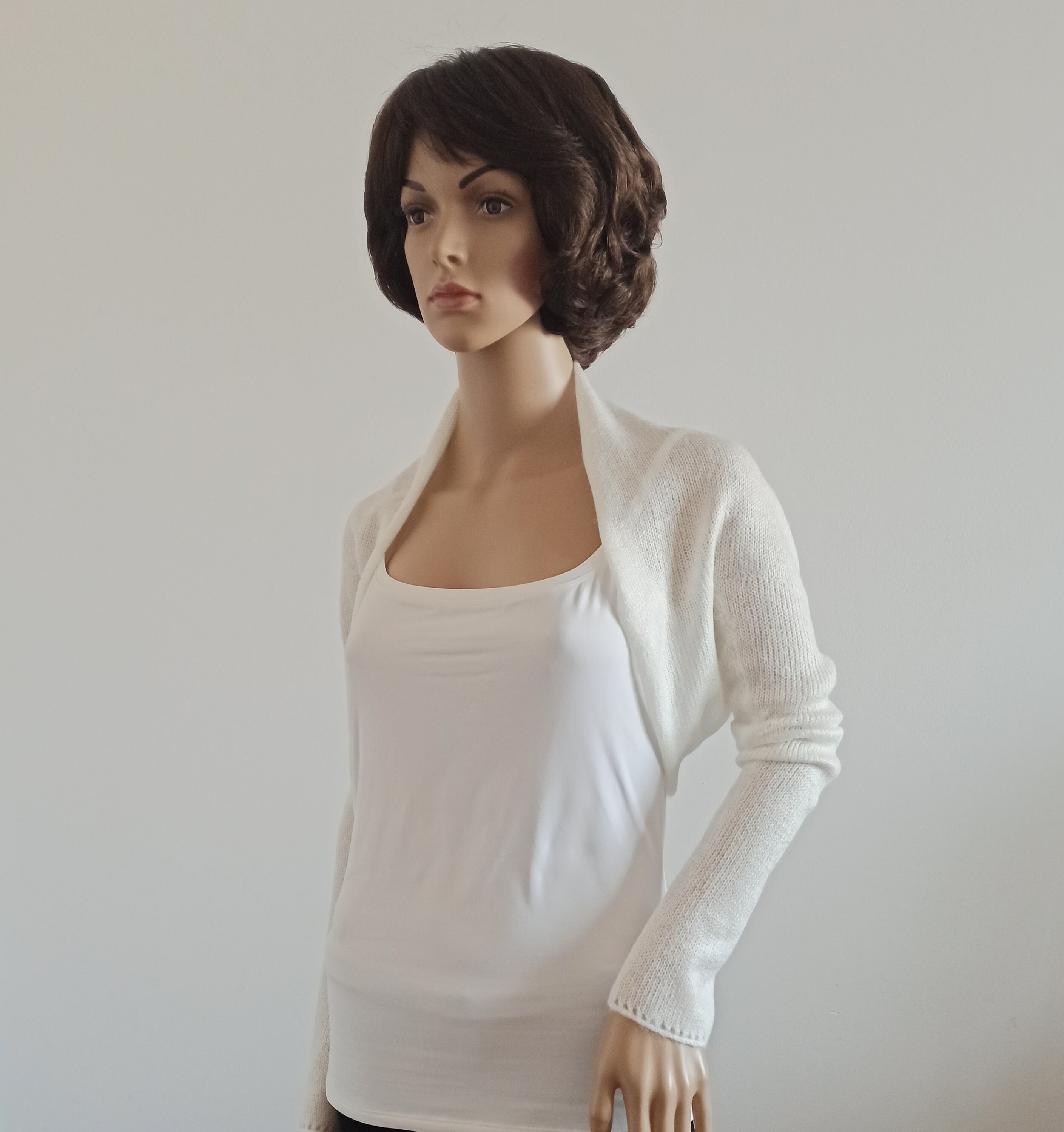White Lavender Cream Bolero With Long Sleeves Romantic Wrap - Etsy