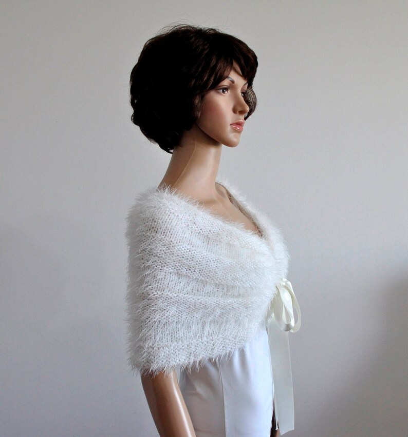 Bridal Cape White Capelet Bridesmaid Accessories Satin Ribbon - Etsy