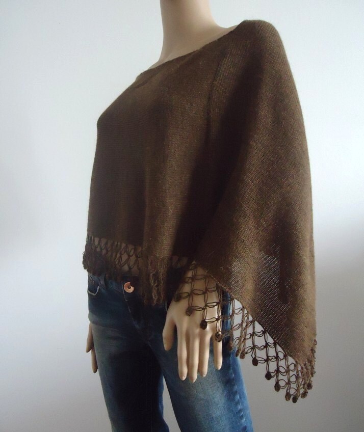 Short Poncho Vest Original Design Wool Knit Poncho Cape - Etsy UK