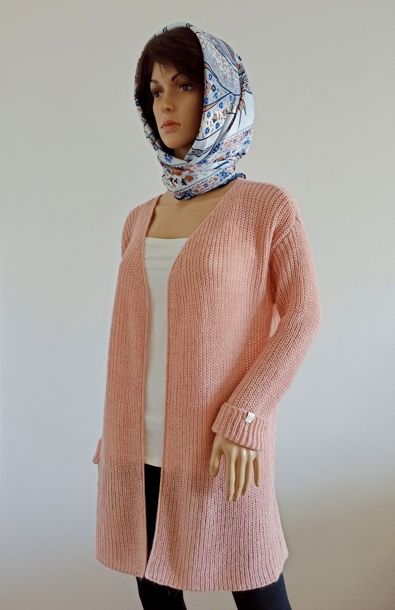 Wool Cardigan Thin Jacket With Long Sleeves Transitional Clothing Cozy ...