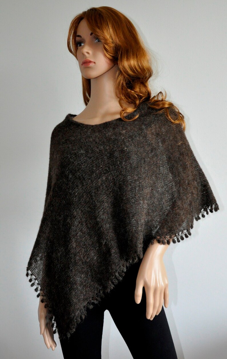Short Poncho Amber Black Red Wool Cover up Gift Honey Wrap - Etsy