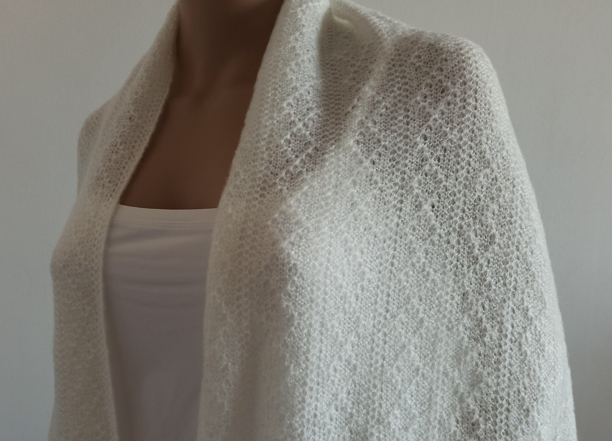 Wedding Scarf Knit Shawl Bridal White Shawl Cream Ivory Scarf Bridal ...