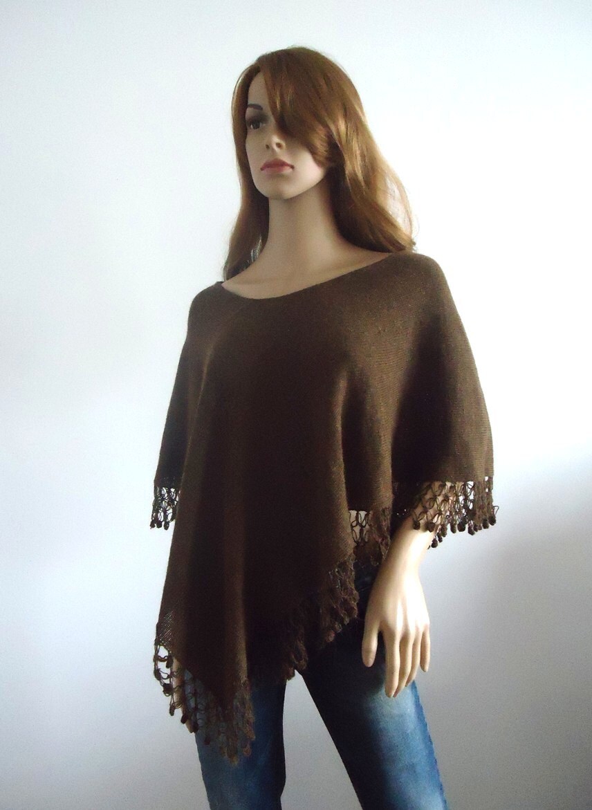 Short Poncho Vest Original Design Wool Knit Poncho Cape - Etsy UK