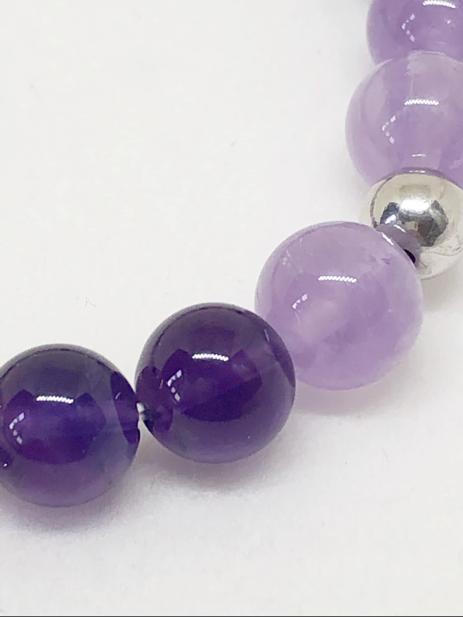 Purple and Lavender Amethyst With White Coated Silver Spacers and the ...