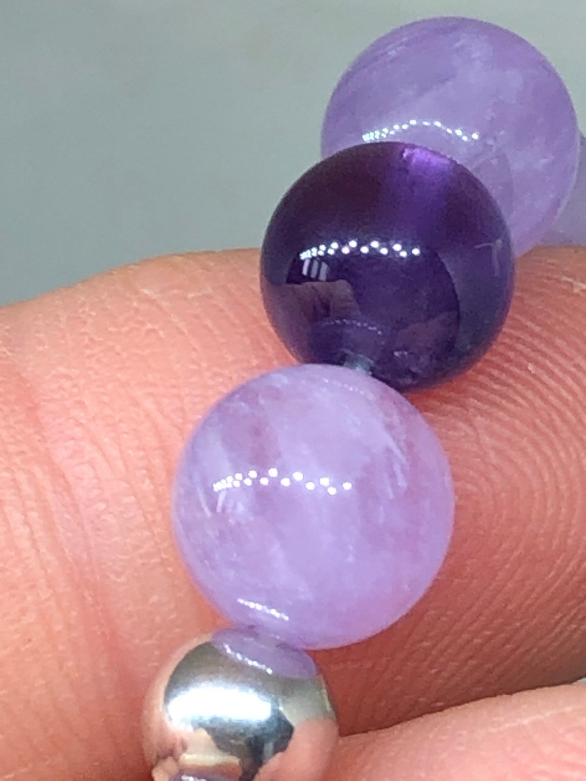 Purple and Lavender Amethyst With White Coated Silver Spacers and the ...