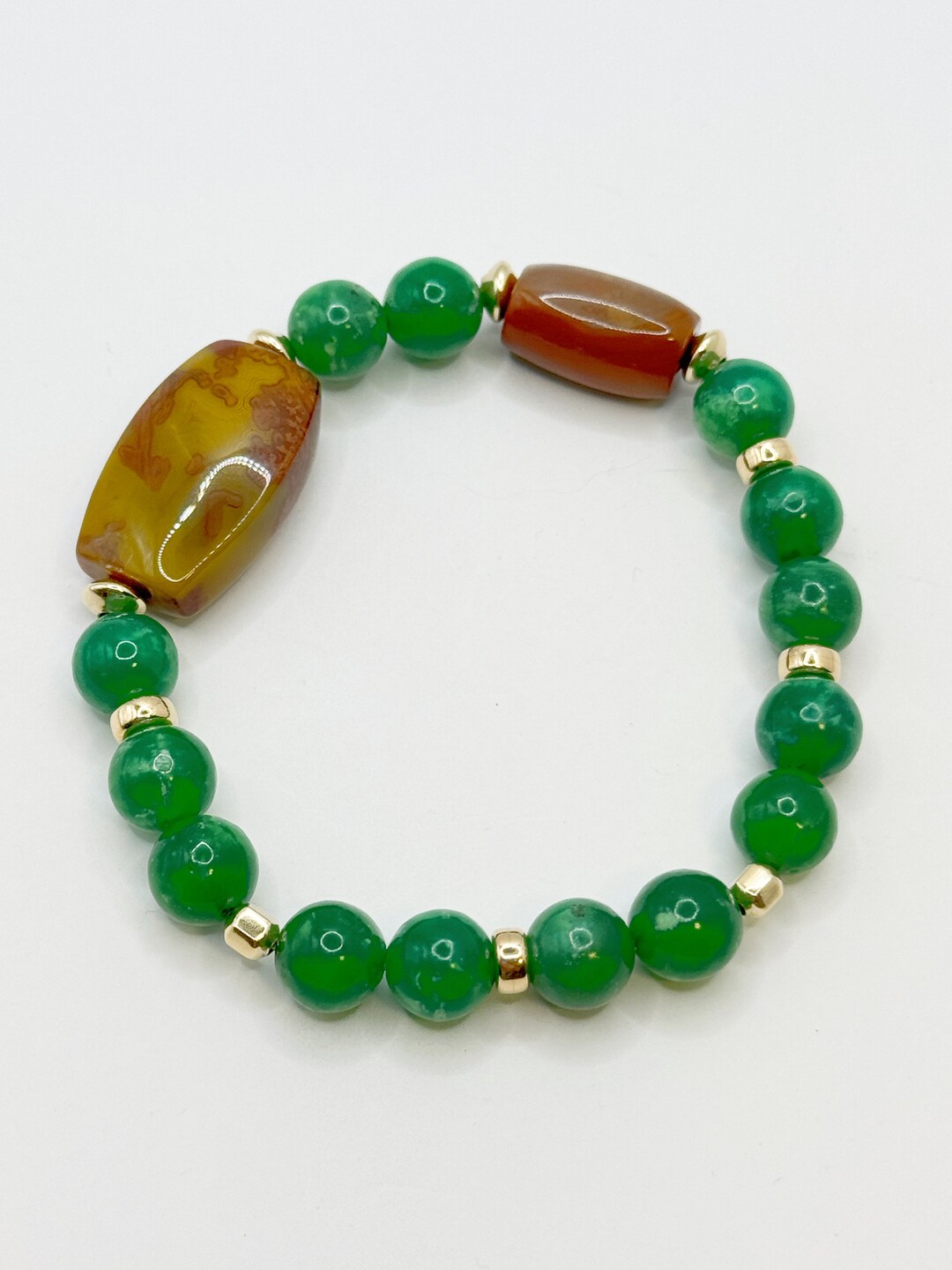 Rare Egg Yolk Zhanguo Blood Carnelian Agate With Variscite Beads ...