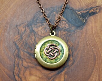 Celtic knot locket | Etsy
