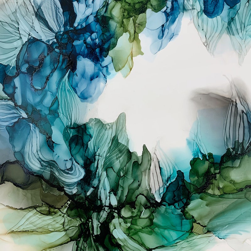 Teal Painting - Etsy