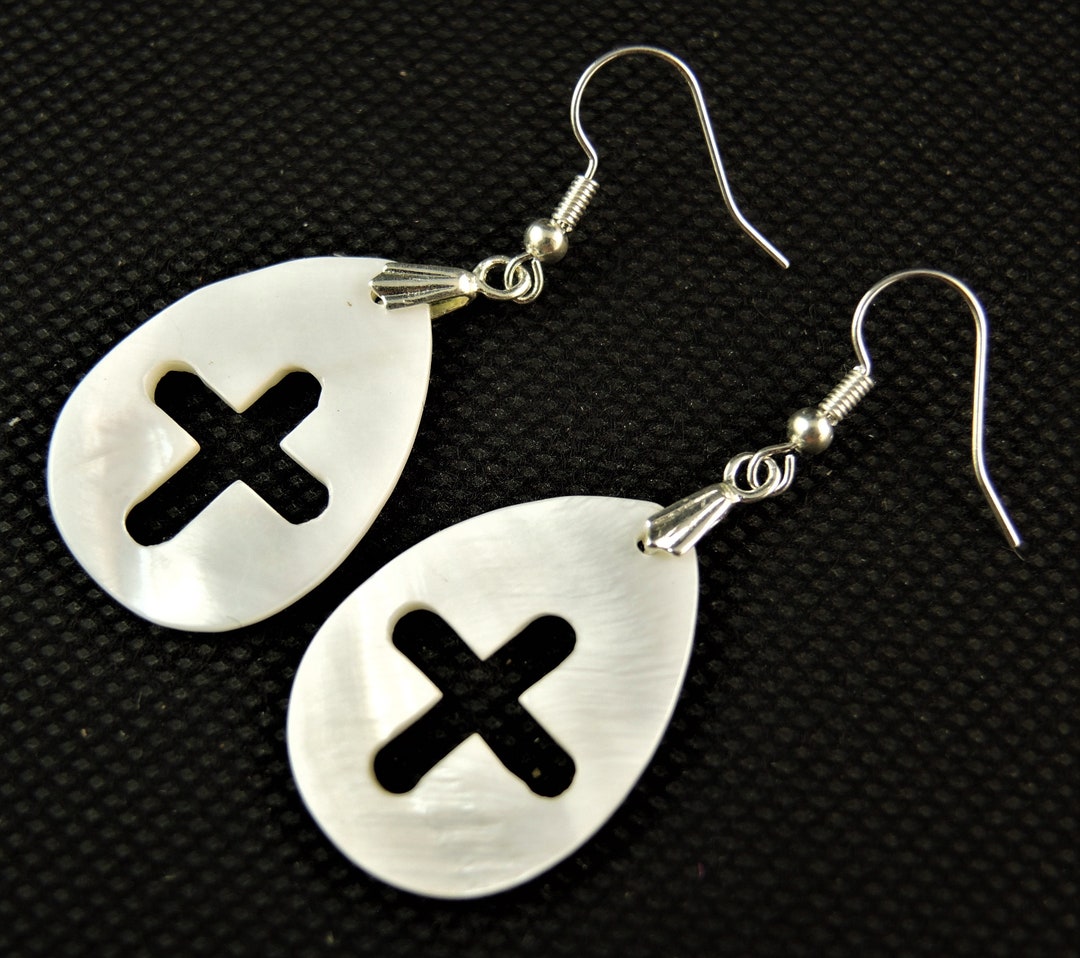 Natural Tear Drop Carved Shell Bohemian Dangle Drop - Etsy