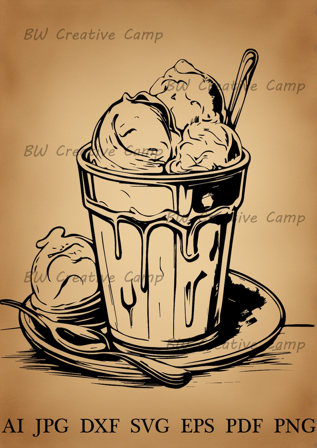 Vector Ice Cream AI Jpg Dxf Svg Eps Pdf Png Download - Etsy