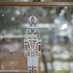 Nutcracker Window Cling, Nutcracker Christmas Window Stickers, Reusable ...