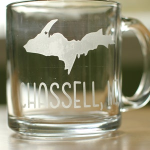 Personalized Upper Peninsula Michigan Hometown Mug - Chassell, MI ...