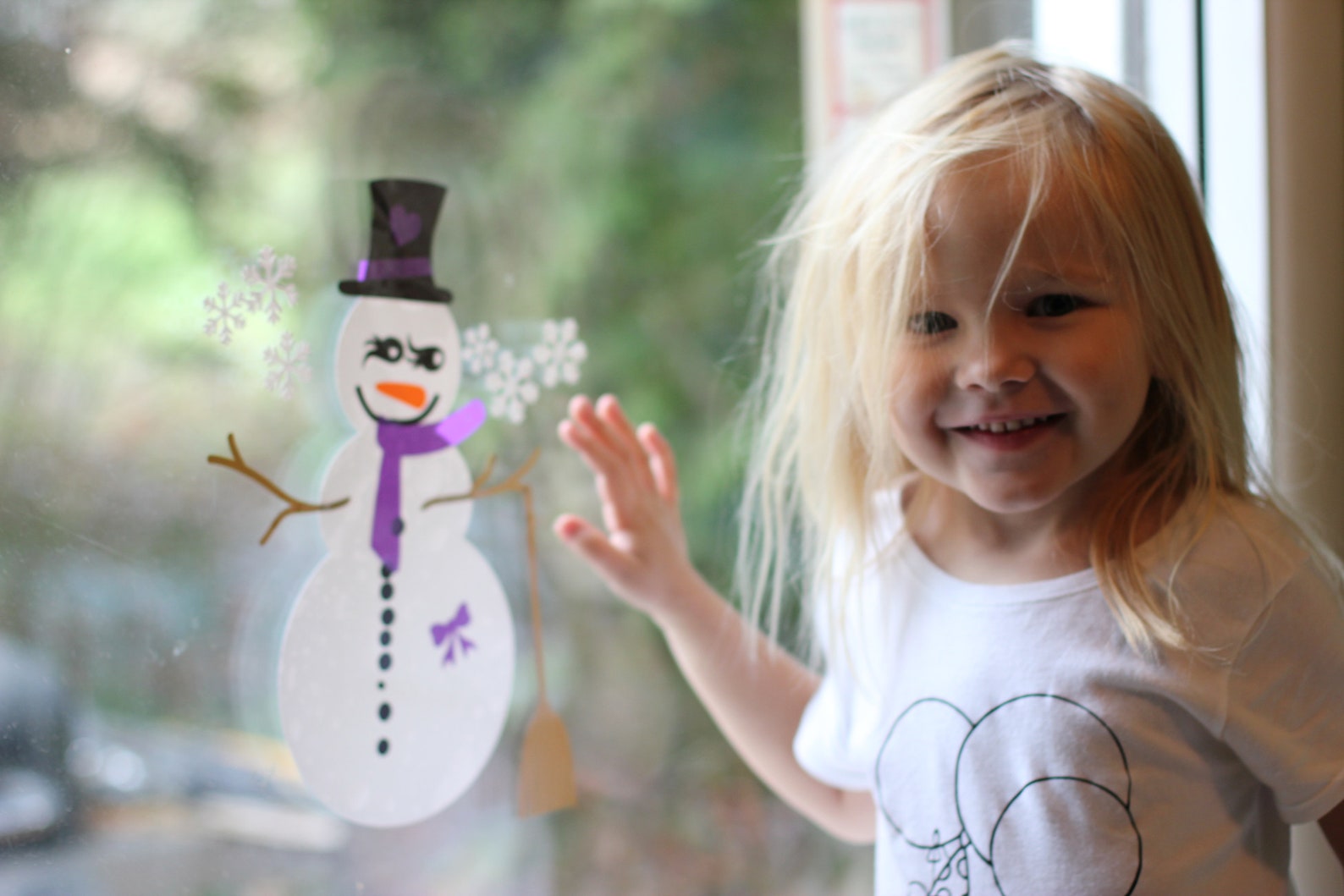 Winter Snowman Window Cling Kit Kids Christmas Window Decals - Etsy
