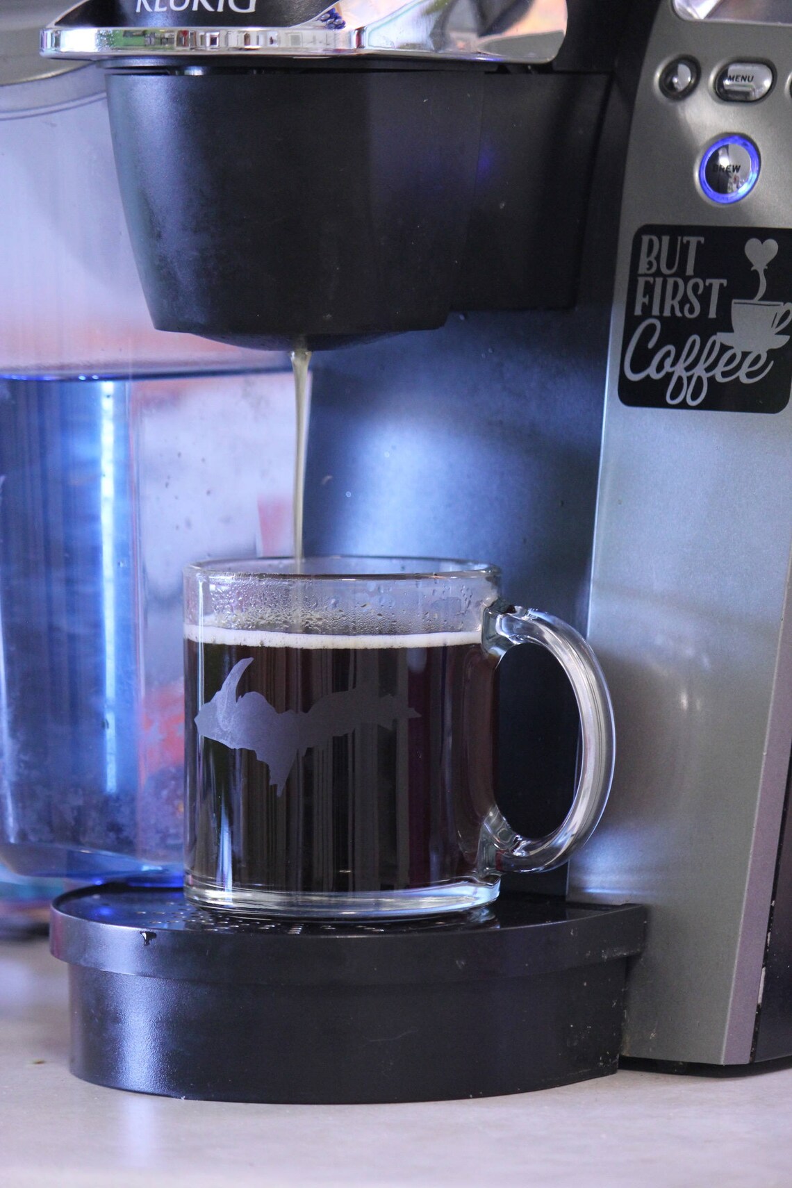 Yooper Cup Etched Glass Yooper Coffee Mug Upper Peninsula | Etsy