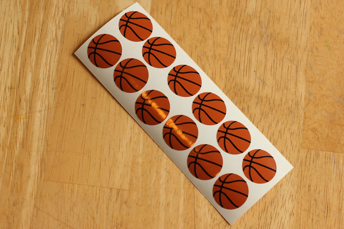 Set of 12 Mini Basketball Vinyl Decals | Etsy