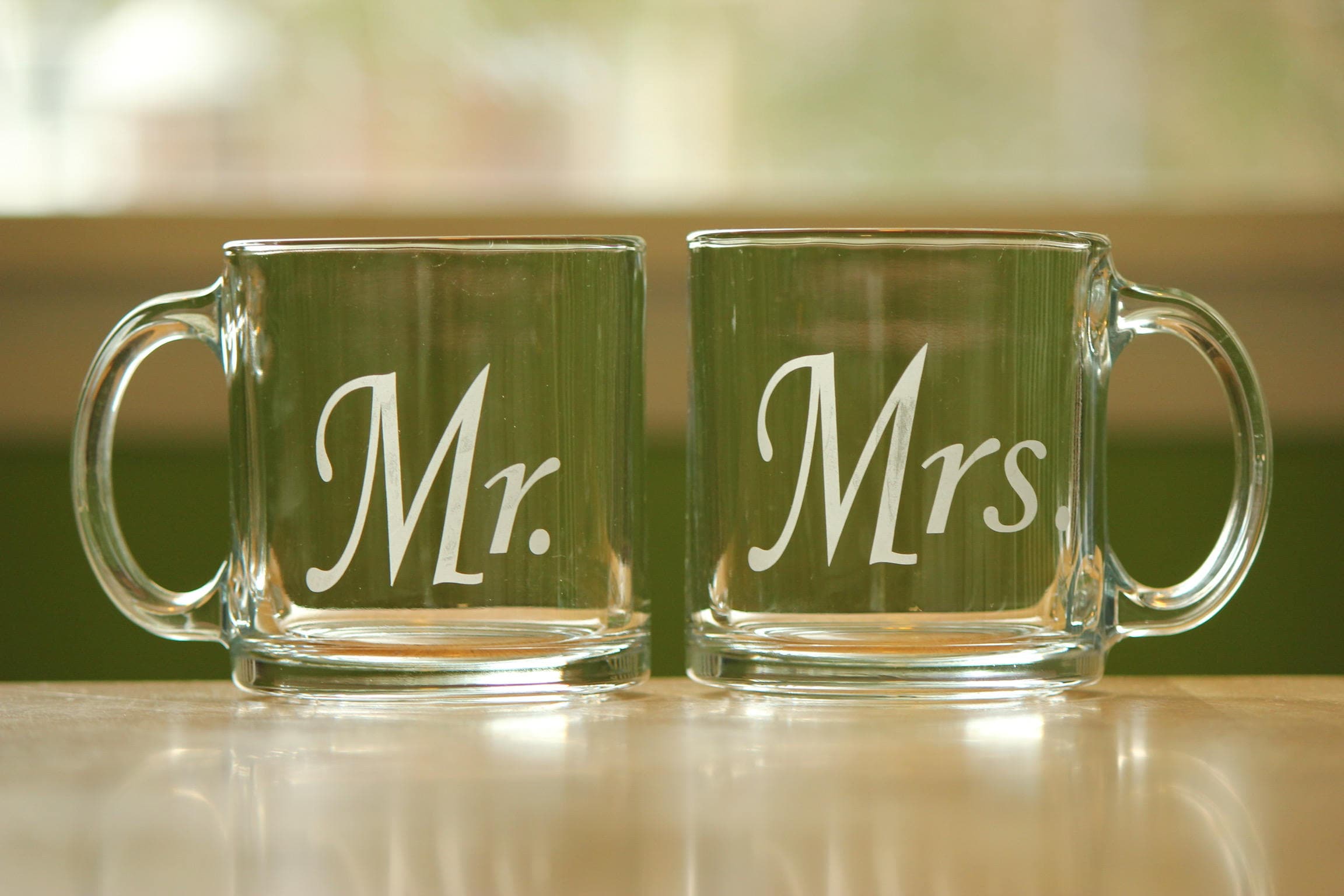 Mr and Mrs Mugs / Coffee Cup Set for Bridal Showers and - Etsy