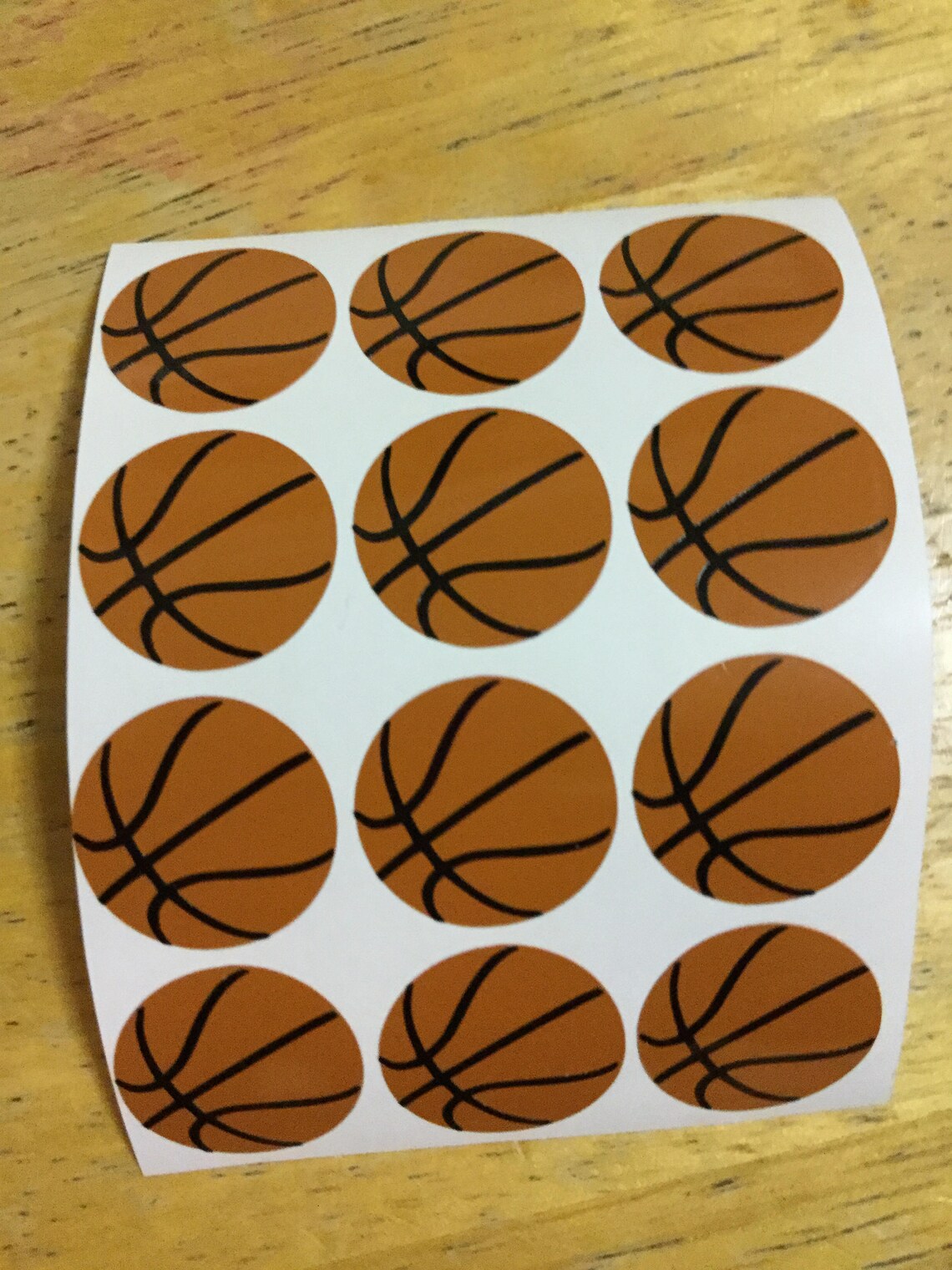 12 Mini Basketball Stickers, Permanent Vinyl Basketball Decals for ...