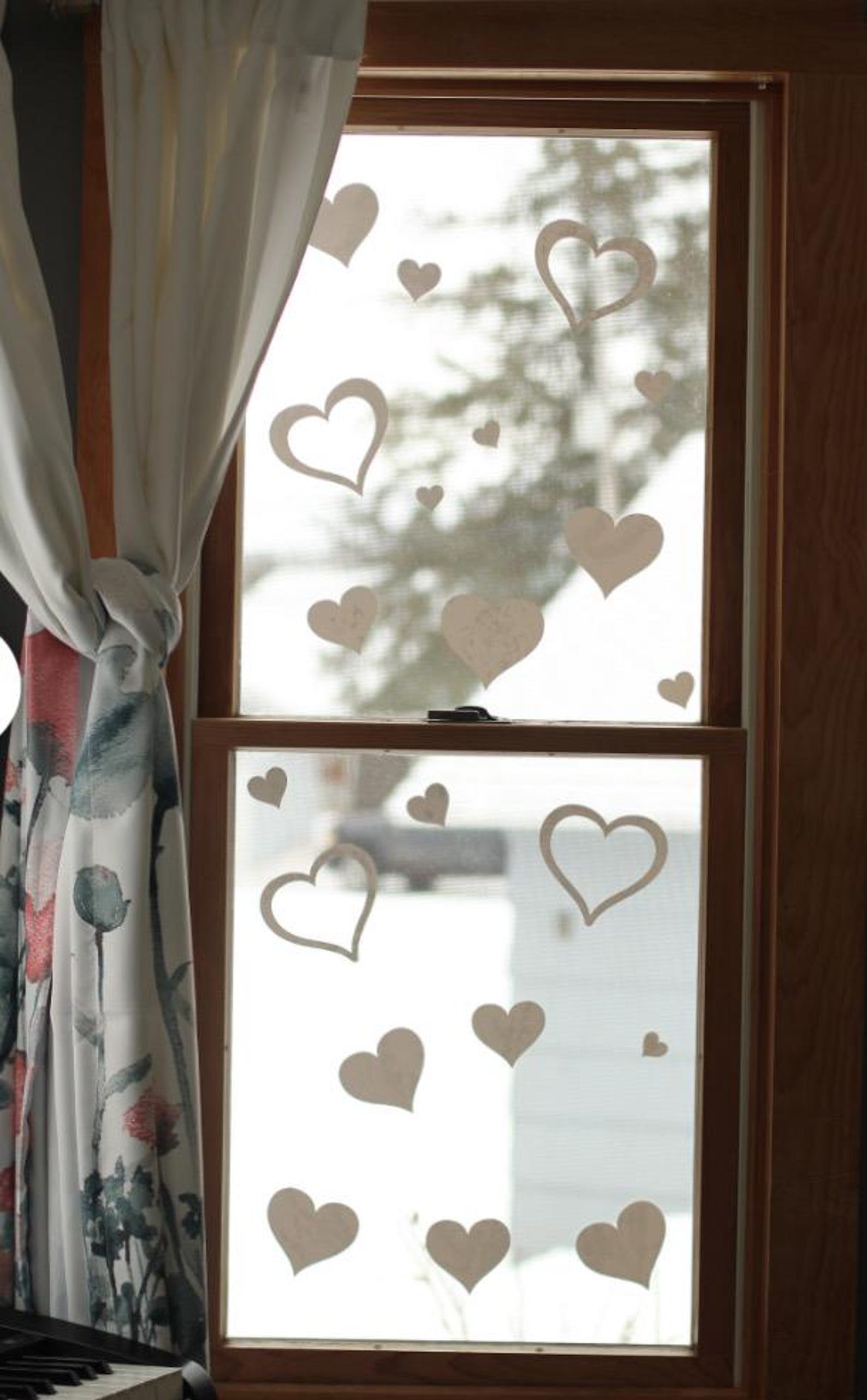 Heart Window Stickers, Reusable Static Cling Heart Decals for Bridal ...