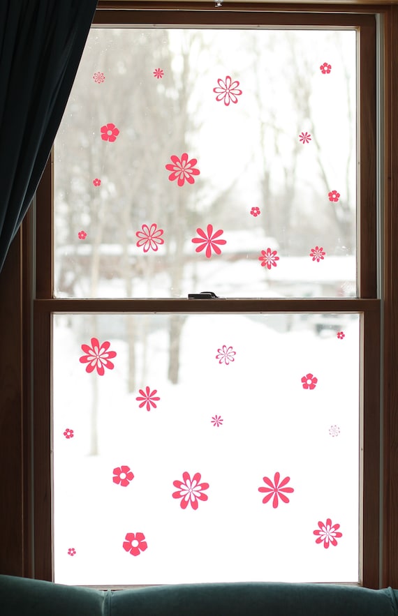 Flower Window Cling Decals Spring Daisy Reusable Window - Etsy