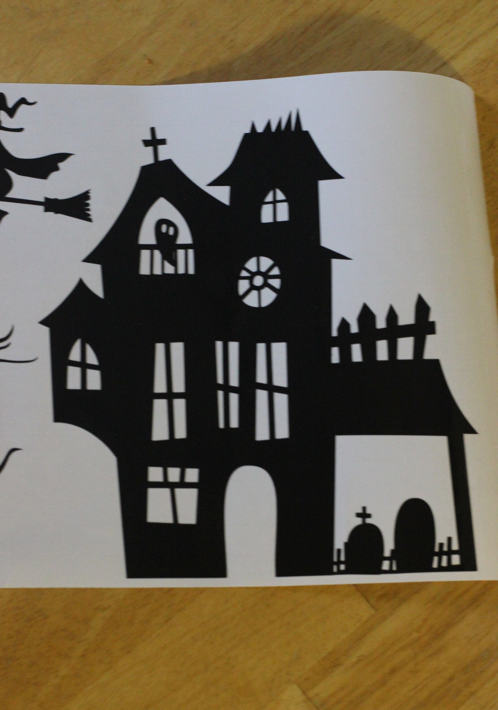 Halloween Haunted House Window Clings - Reusable Fall Decorations ...