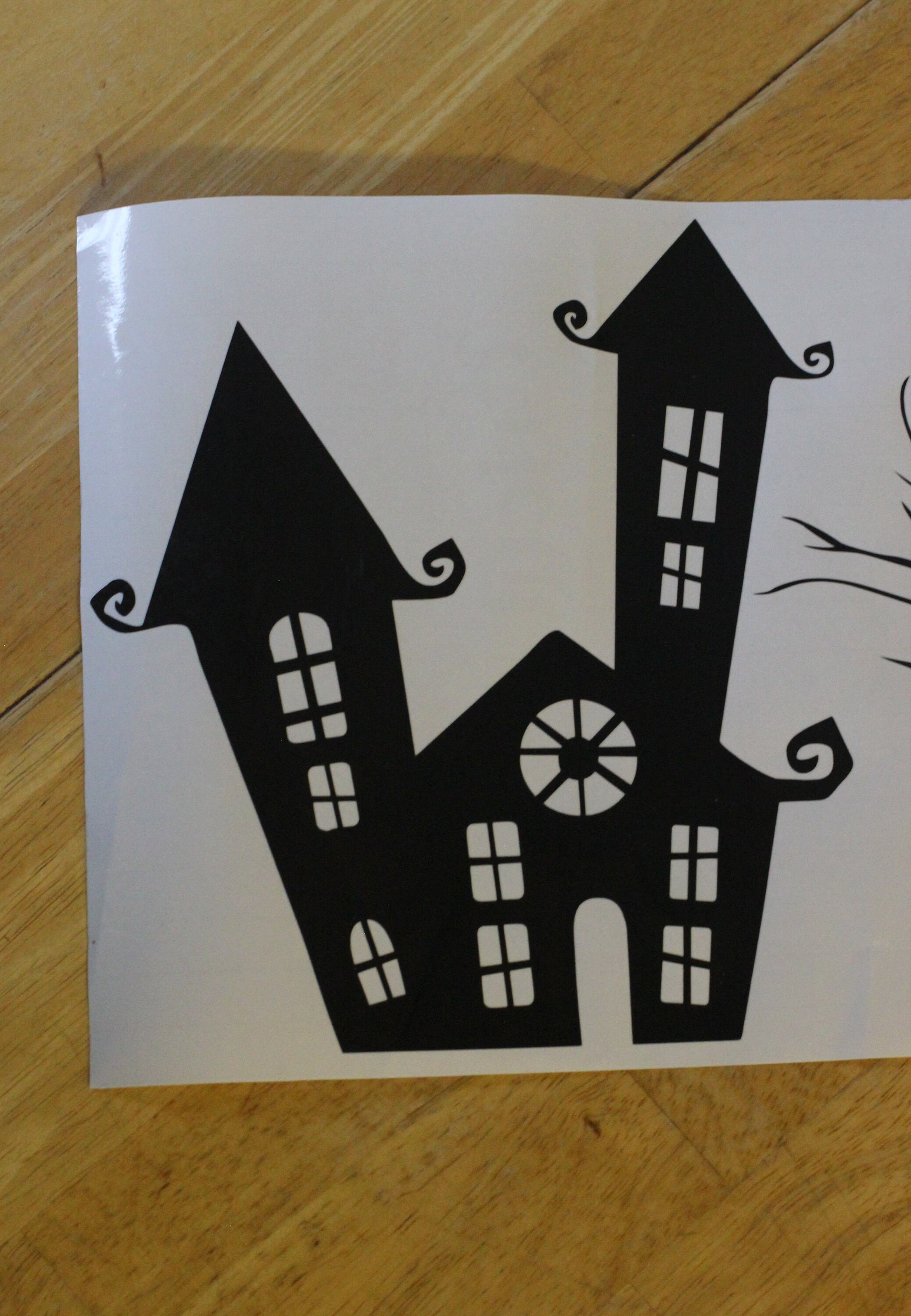 Halloween Haunted House Window Clings - Reusable Fall Decorations ...