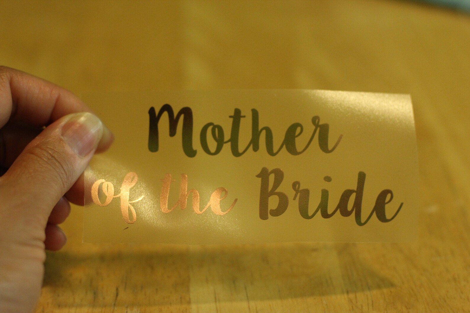 Champagne Flute Labels // Rose Gold Vinyl Decals // Mother of the Bride ...
