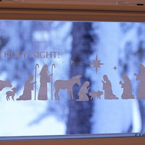 Nativity Window Clings - Nativity Set Decal "oh Holy Night" Reusable ...