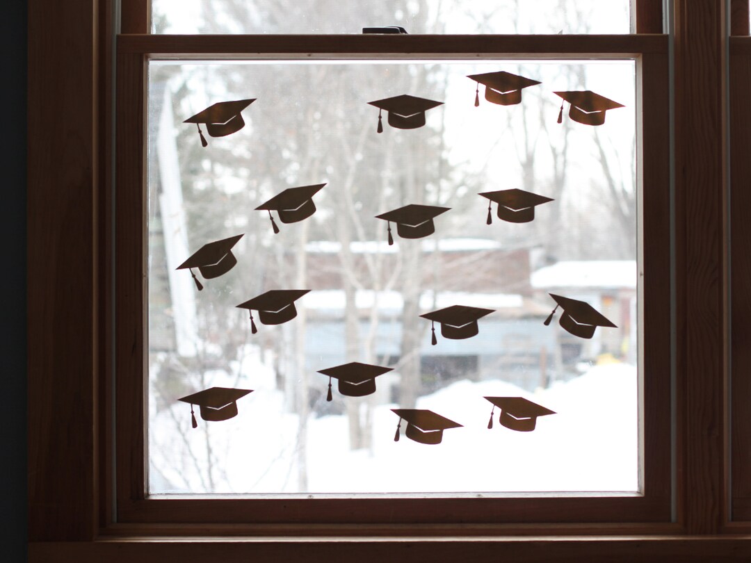 Graduation Cap Window Cling Decals for Class of 2024 Graduation Parties ...