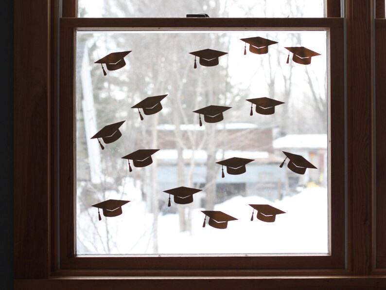 Graduation Cap Window Cling Decals for Class of 2021 | Etsy