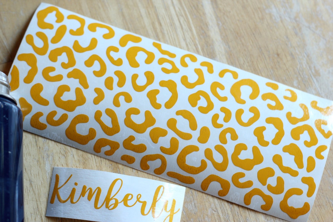 Leopard Print Wrap Decal and Name Decal Bundle for Tumbler, Cup or ...