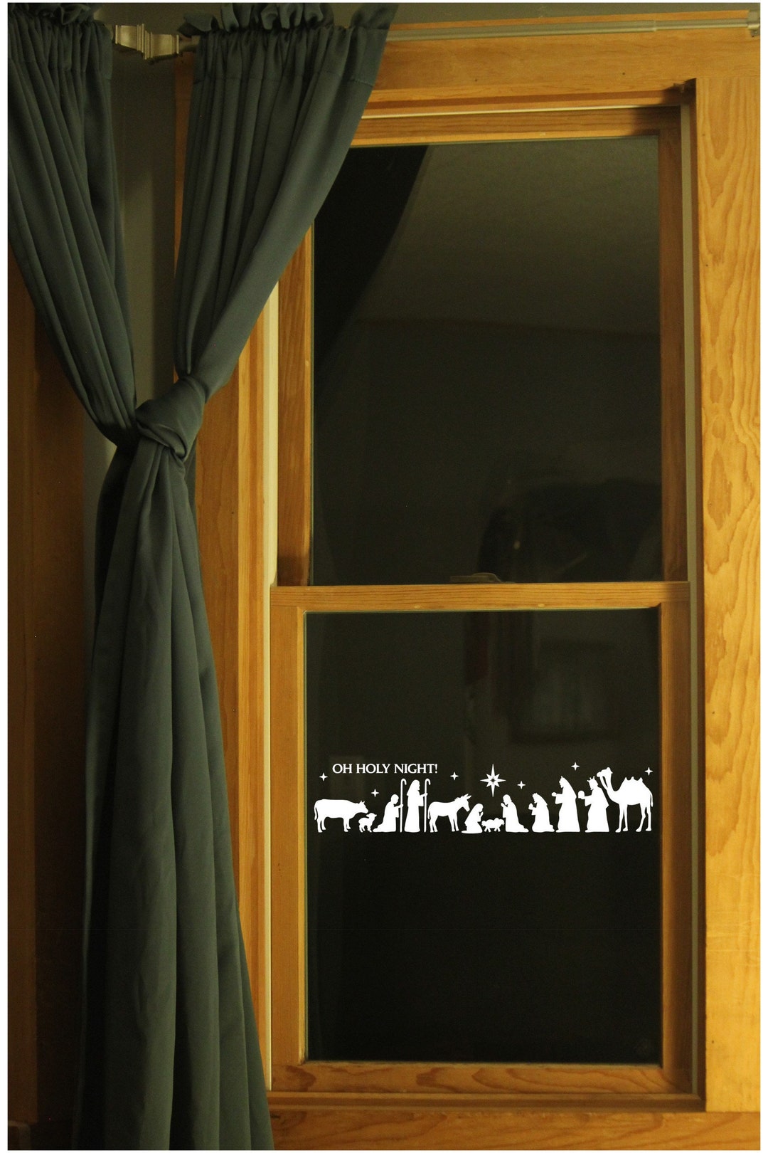 Nativity Window Clings - Nativity Set Decal "oh Holy Night" Reusable ...