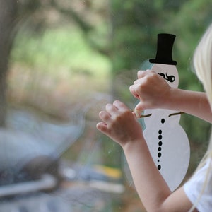 Winter Snowman Window Cling Kit - Kids Christmas Window Decals ...