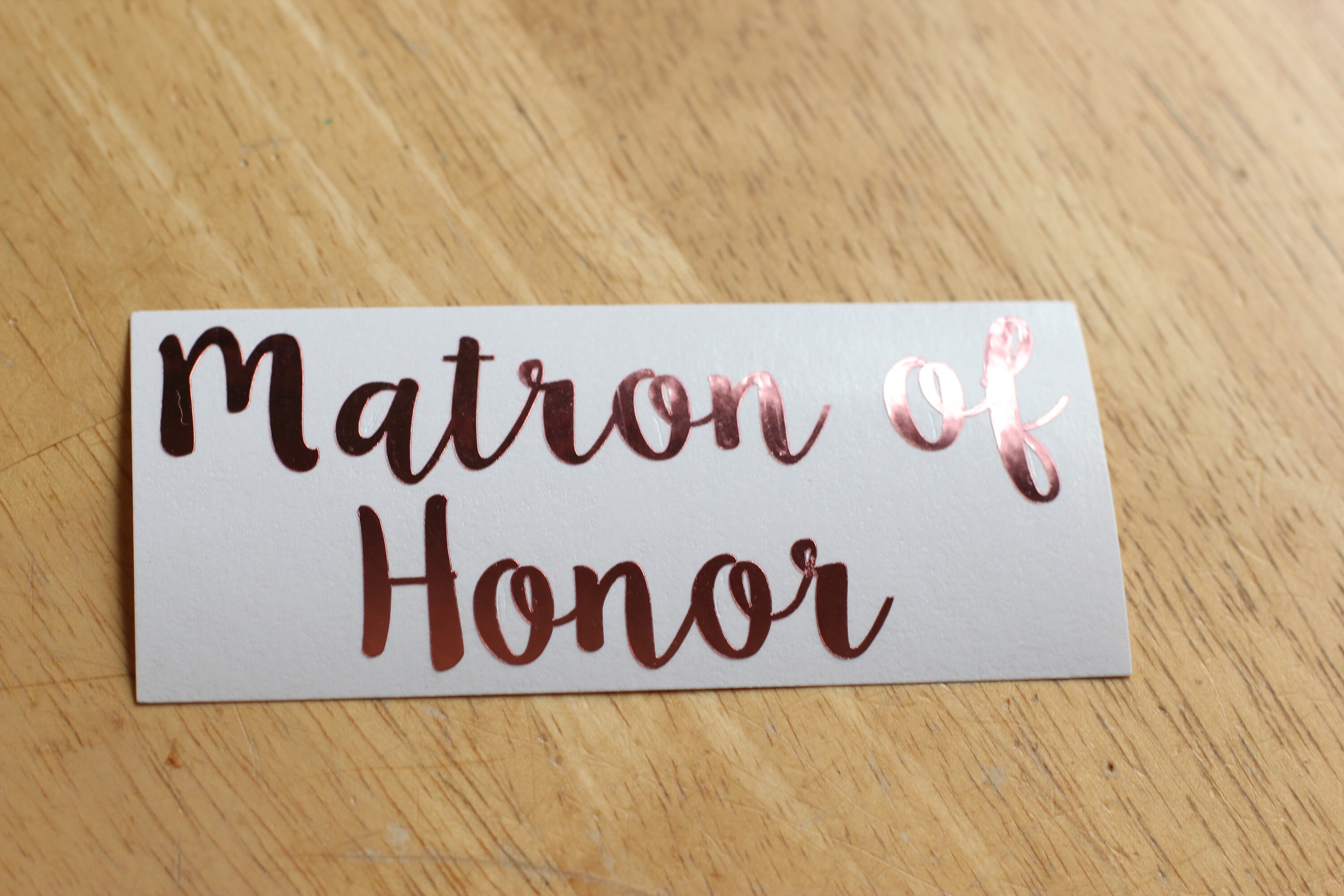 Champagne Flute Labels // Rose Gold Vinyl Decals // Mother of the Bride ...